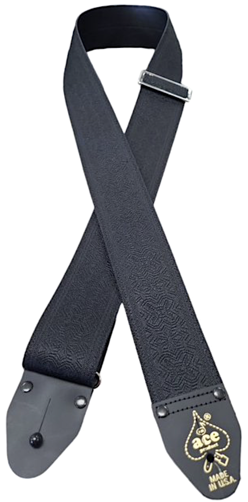 Ace Strap DN-ACE15 2" Black Embossed Cotton Guitar Strap – Twin Town ...