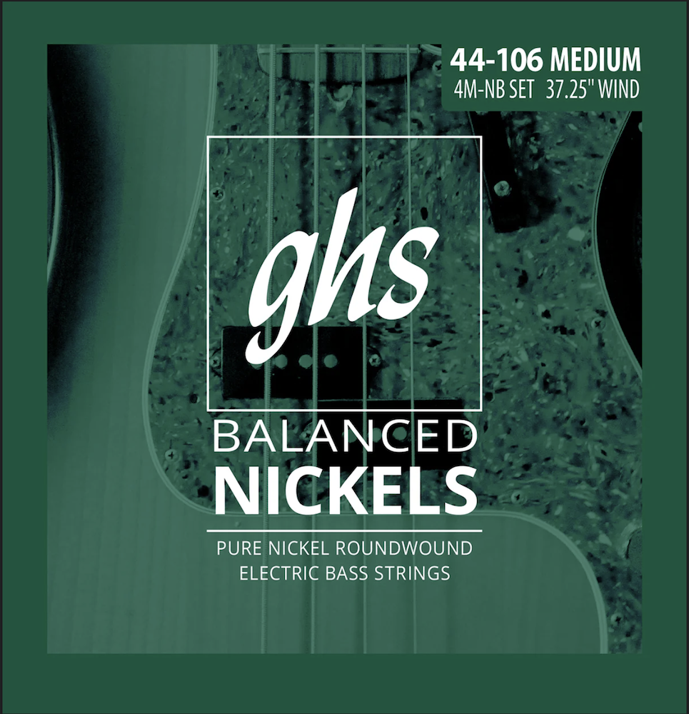 GHS 4M-NB Balanced Nickel Long Scale Electric Bass Guitar Strings .044 ...