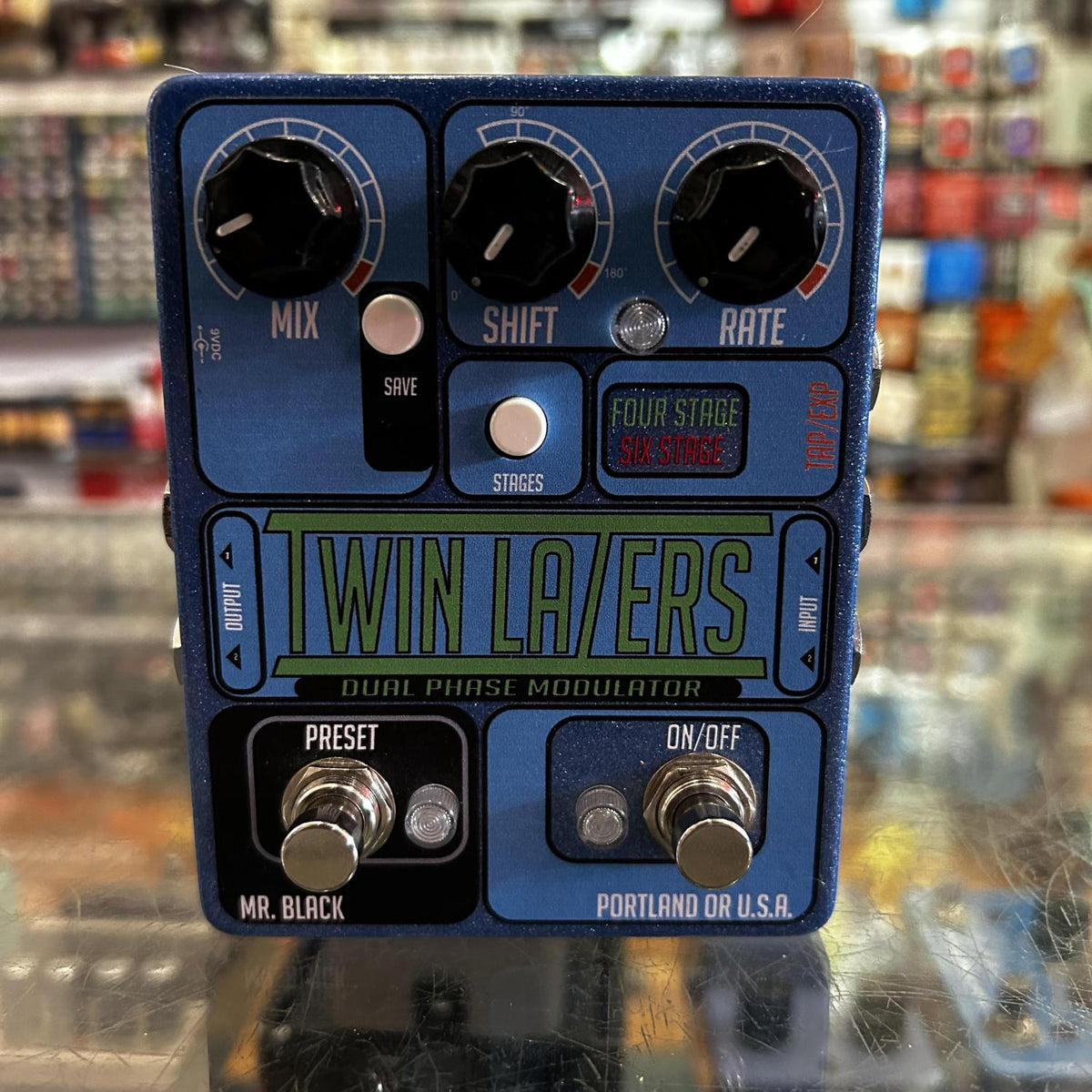 Mr. Black Twin Lazers Stereo Phase Shifter Effect Pedal USED – Twin ...