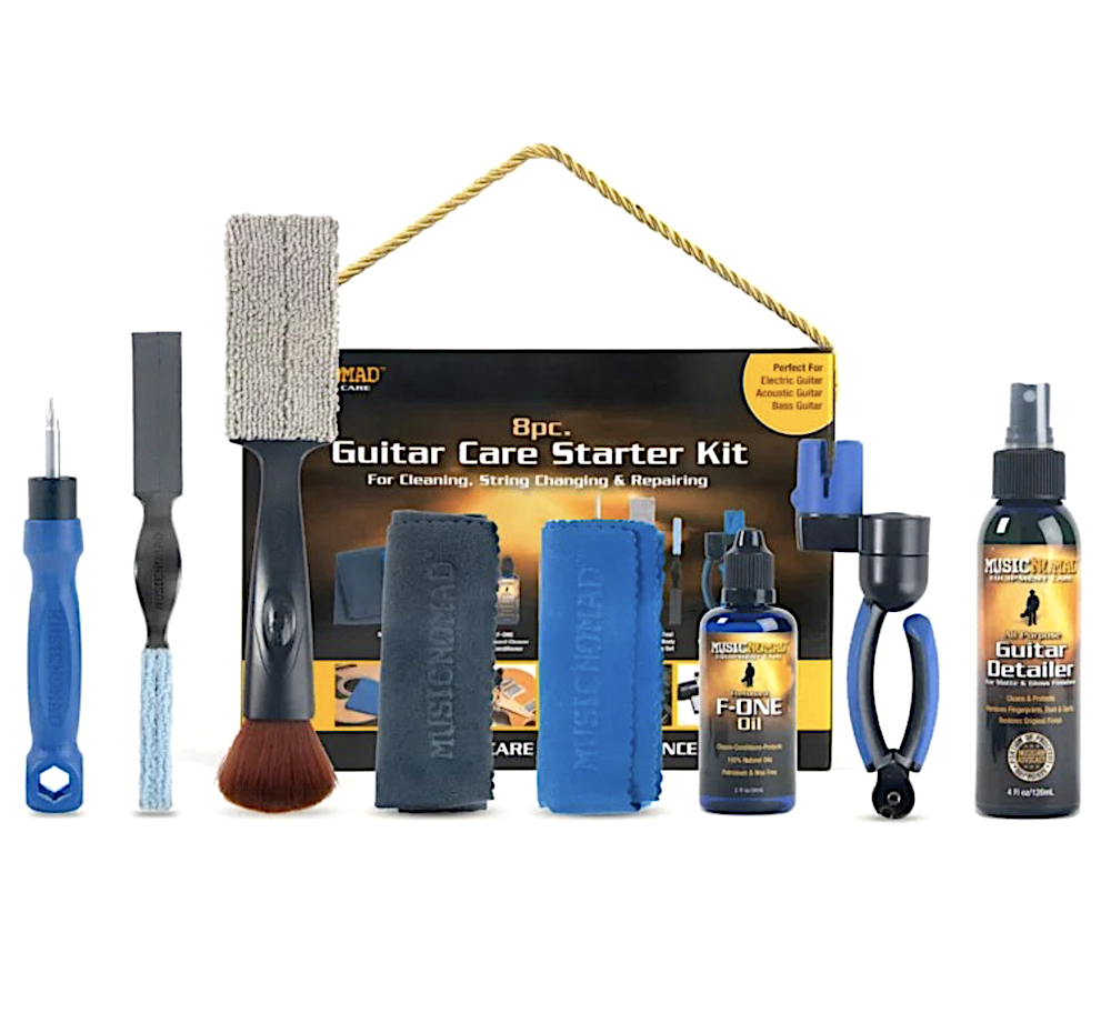 Music Nomad Equipment Care MN299 8-Piece Guitar Care Starter Kit – Twin ...