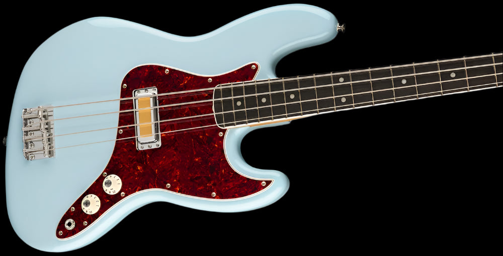 Fender Gold Foil Jazz Bass Sonic Blue Bass Guitar with Deluxe Gig Bag ...